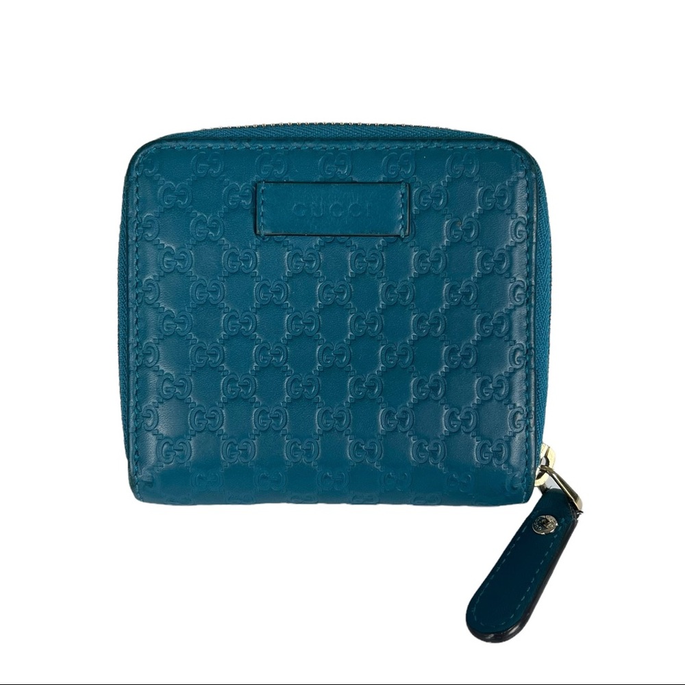 Gucci Micro-Monogram Leather Zipper Wallet - Gem